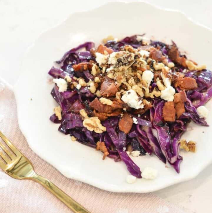 Warm Red Cabbage Salad with Bacon & Balsamic