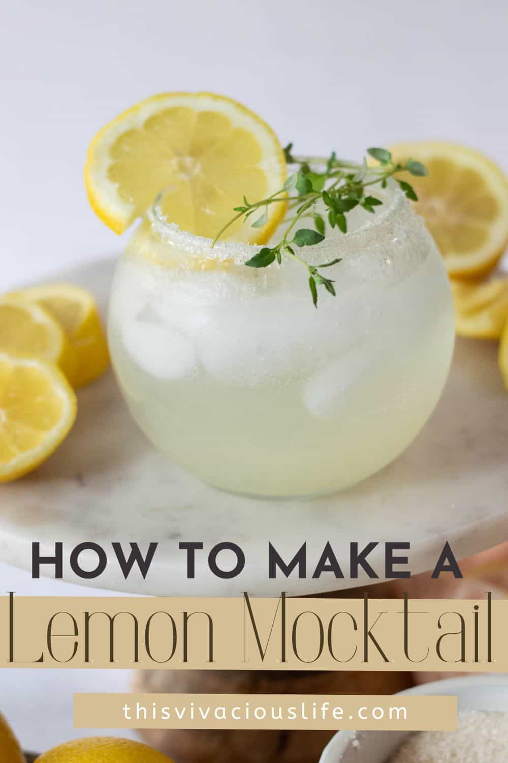 Lemon Mocktail (Non-Alcoholic Gin Fizz) - This Vivacious Life