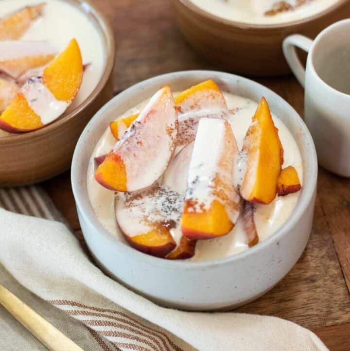Old Fashioned Peaches and Cream Dessert - This Vivacious Life