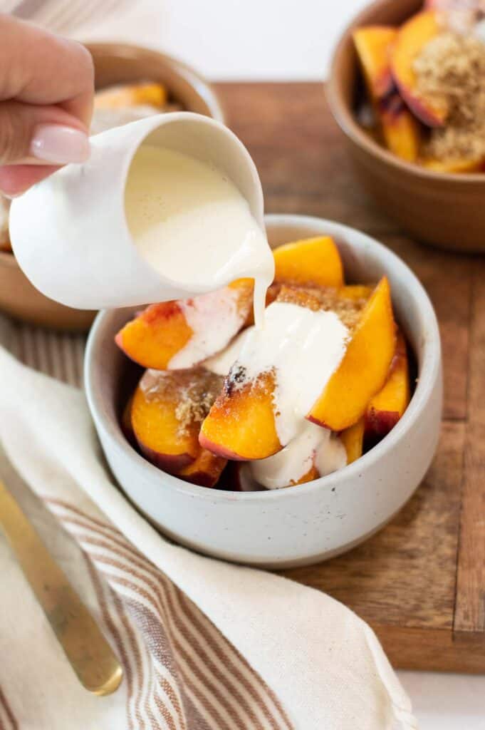 Old Fashioned Peaches and Cream Dessert - This Vivacious Life