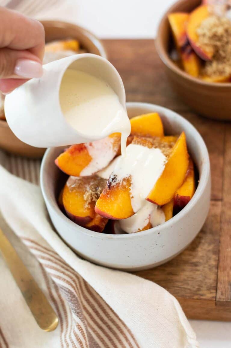 Old Fashioned Peaches and Cream Dessert - This Vivacious Life