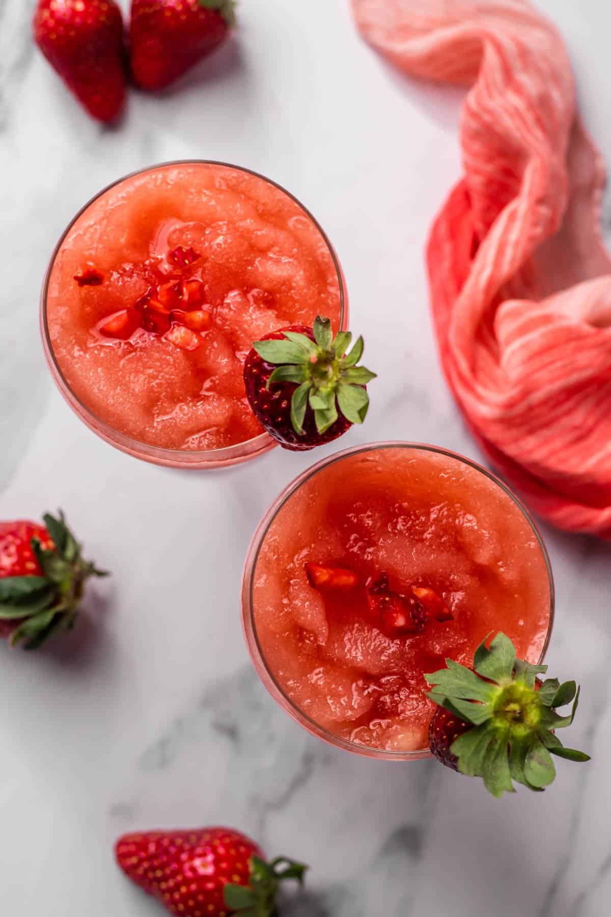 Frosé (Frozen Rosé Recipe) that can be a cocktail or mocktail...